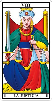 La Justicia, Arcano VIII de los arcanos mayores del Tarot