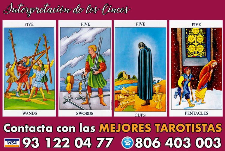 Arcanos Menores del Tarot: Significado de los Cincos